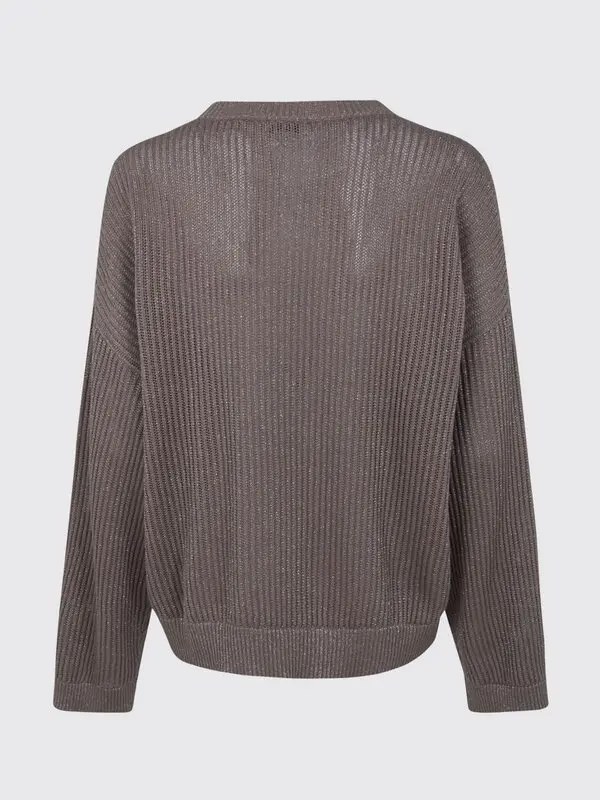 Brunello Cucinelli Cotton Blend Crew Neck Sweater - Nude