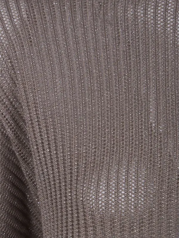 Brunello Cucinelli Cotton Blend Crew Neck Sweater - Nude