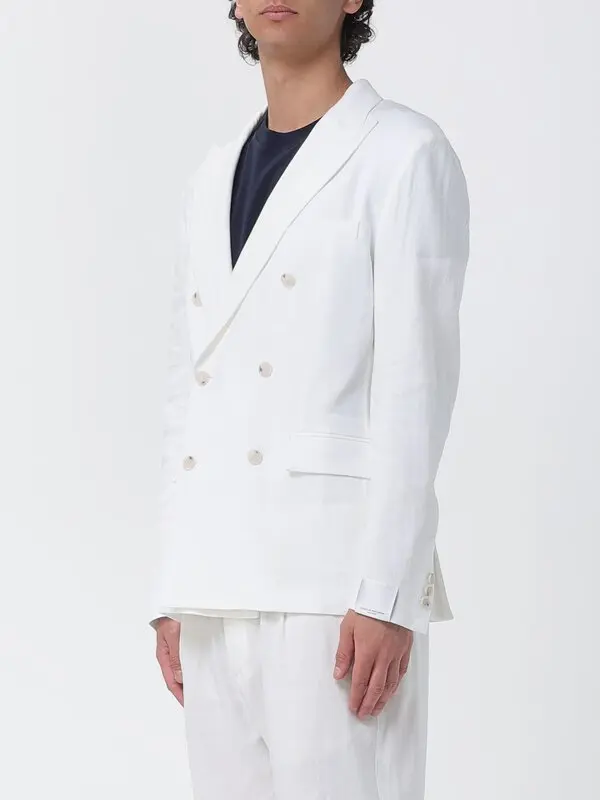 PAOLO PECORA Double Breasted Blazer - White