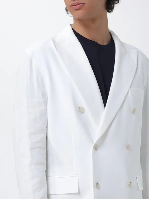 PAOLO PECORA Double Breasted Blazer - White