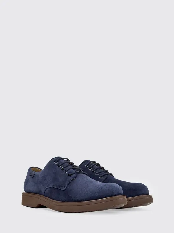 Camper Norman Suede Derby Lace Up Shoes - Blue