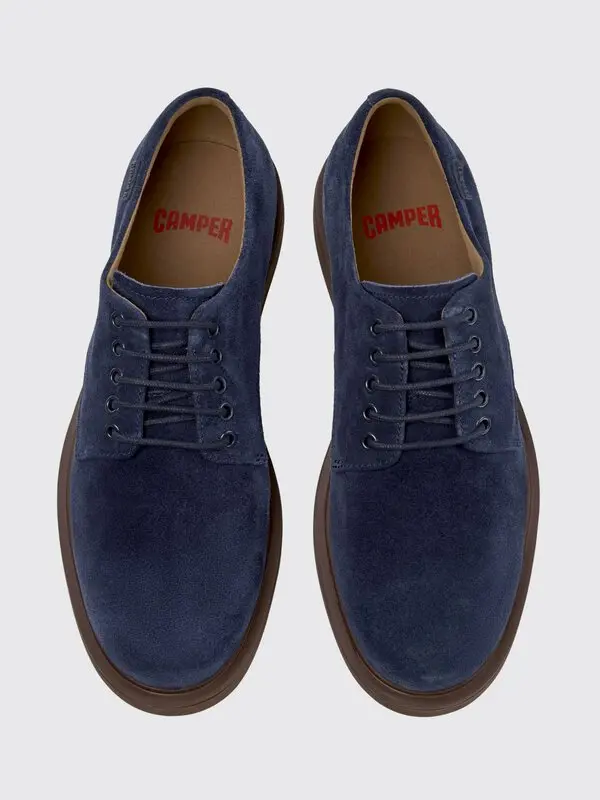Camper Norman Suede Derby Lace Up Shoes - Blue