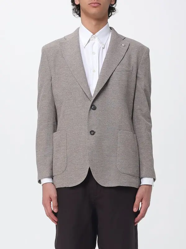 MANUEL RITZ Single-breasted Blazer With Notch Lapel - Beige