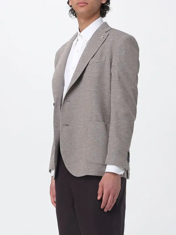 MANUEL RITZ Single-breasted Blazer With Notch Lapel - Beige