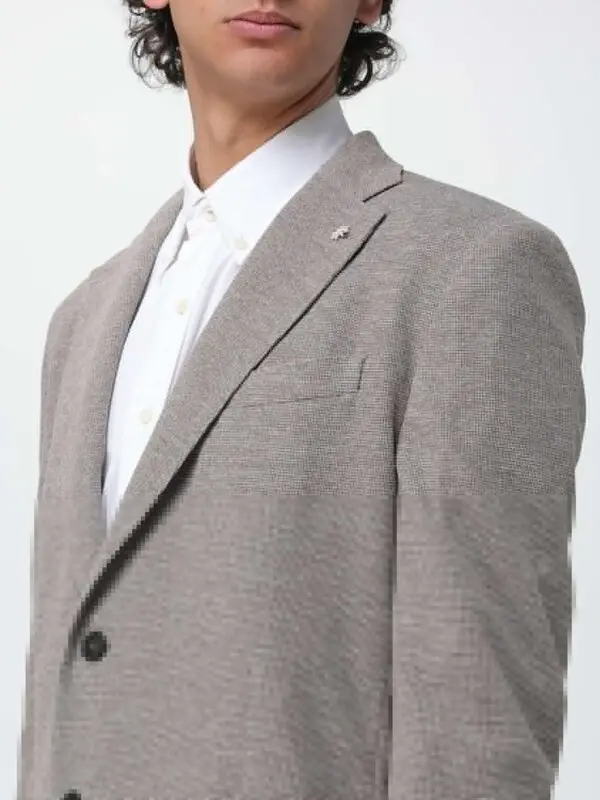 MANUEL RITZ Single-breasted Blazer With Notch Lapel - Beige