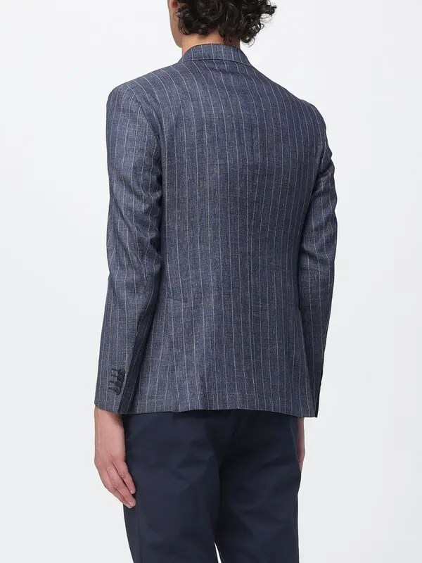 MANUEL RITZ Tailored Blazer With Pinstripe Detail - Blue