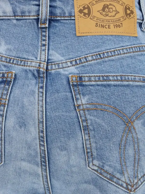 Fiorucci Printed Denim Flared Jeans