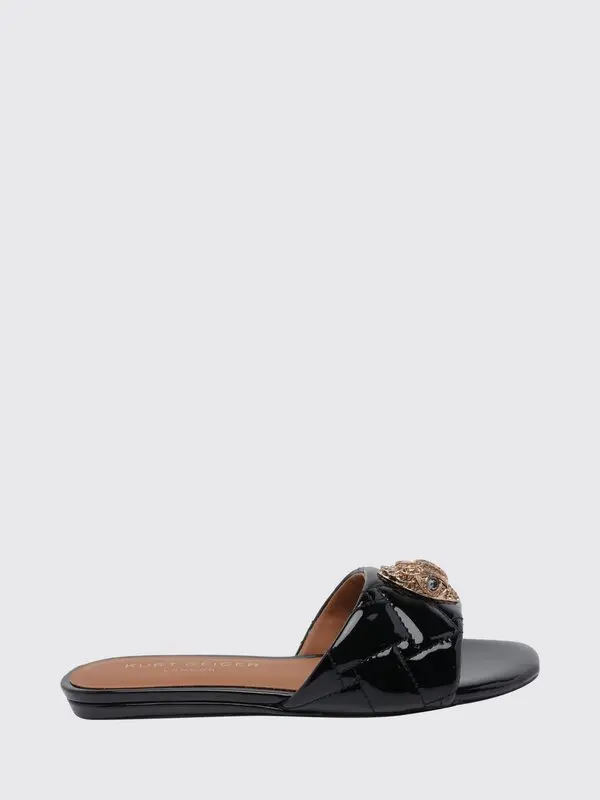 Kurt Geiger Kensington Quilted Patent Leather Mules - Black