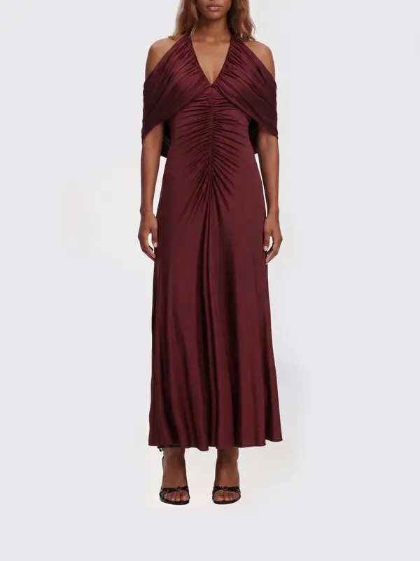 SELF-PORTRAIT Draped Dress - Brown