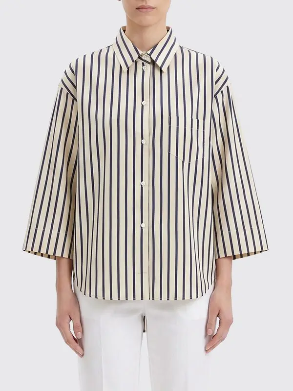 SARA ROKA Striped Shirt - Navy