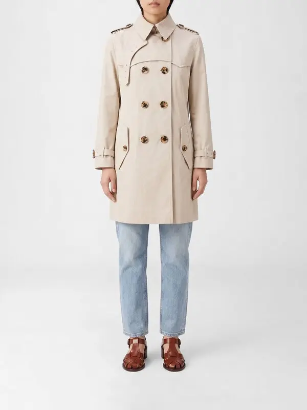 Burberry Double-breasted Cotton Trench Coat - Beige