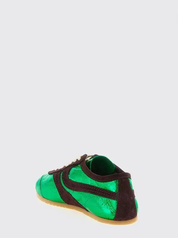 Dries Van Noten Laminated Leather Sneakers - Green