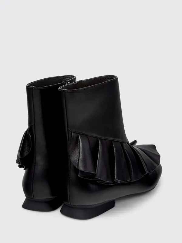 Camper Ankle Boots With Ruffle Detailing