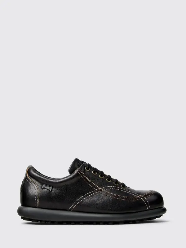 Camper Calfskin Leather Lace Up Sneakers - Black
