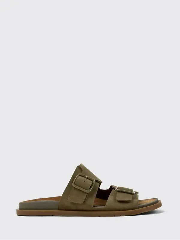 Camper Lluc Suede Sandals With Double Strap Closure - Green