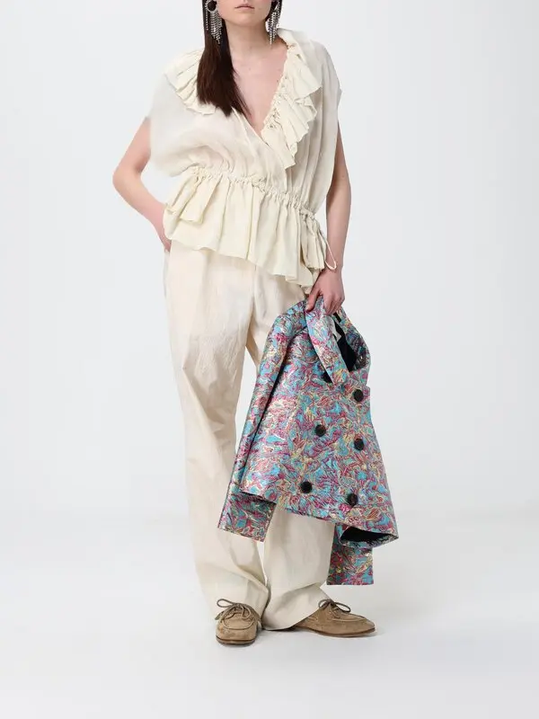 Dries Van Noten Cotton Wide Leg Trousers