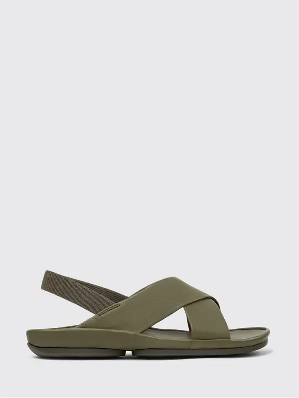 Camper Right Isla Leather Slingback Sandals - Green