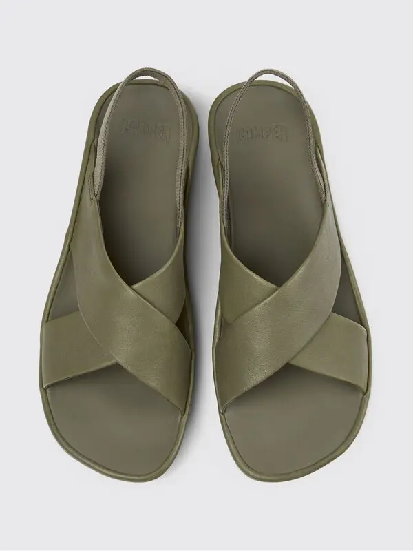 Camper Right Isla Leather Slingback Sandals - Green