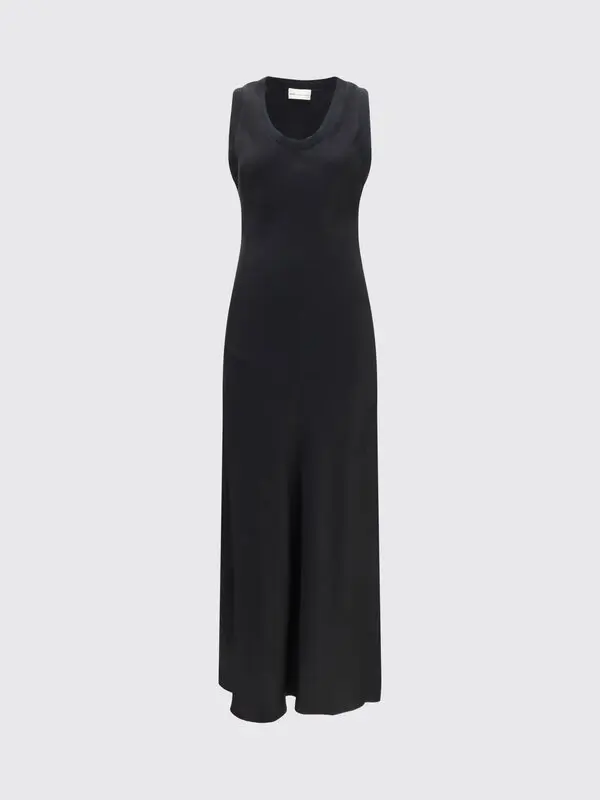 AMI Paris Long Satin Sheath Dress