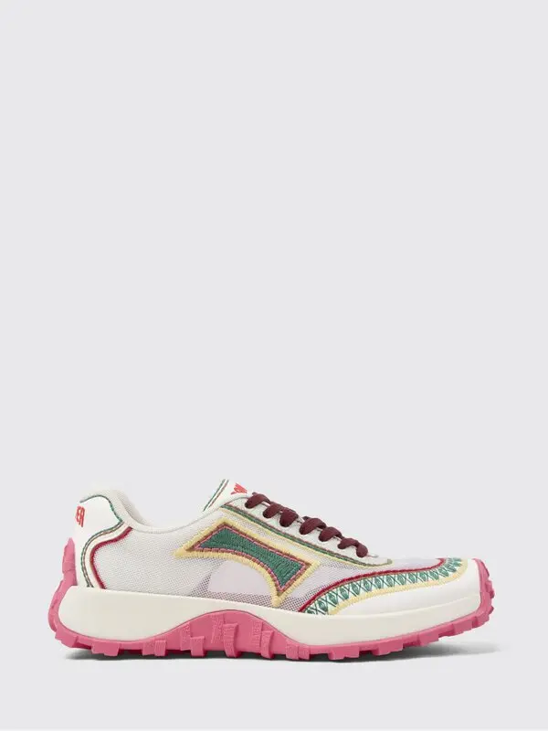 Camper Twins Recycled Polyester Sneakers With Contrast Stitching And Embroidered Logo - White