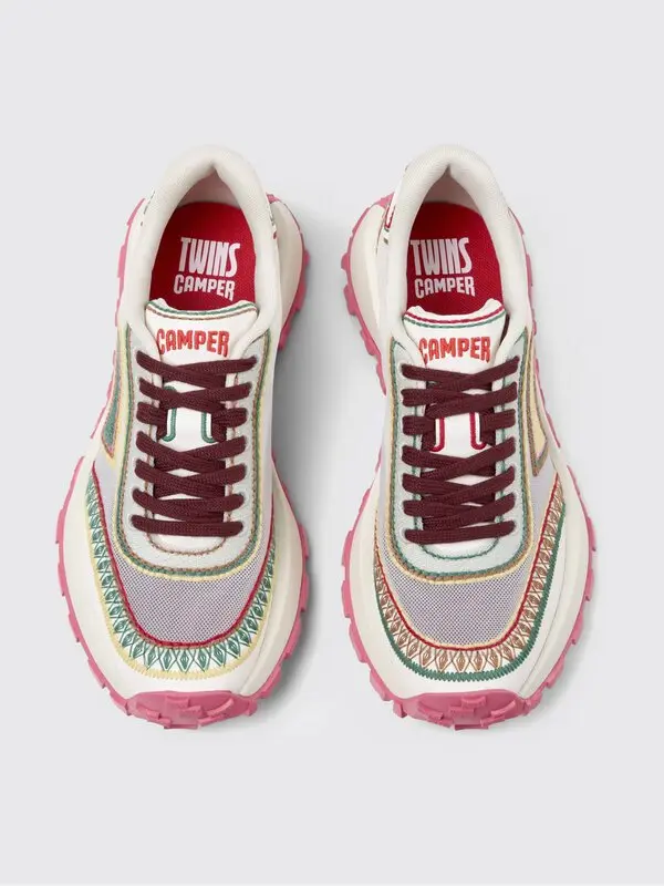 Camper Twins Recycled Polyester Sneakers With Contrast Stitching And Embroidered Logo