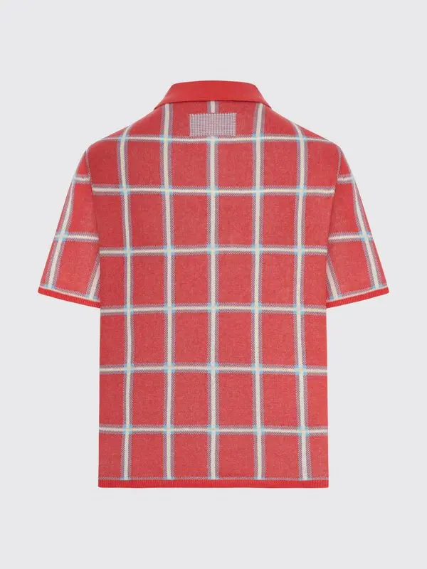 Guest In Residence Check Linen And Silk Casual Shirt - Red