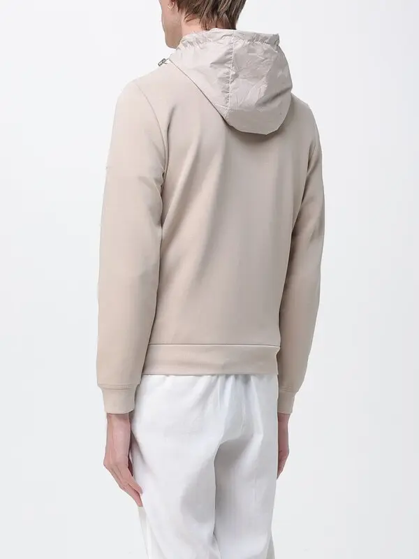 HESKIMO Supima Cotton Bomber Jacket With Drawstring Hood - Beige