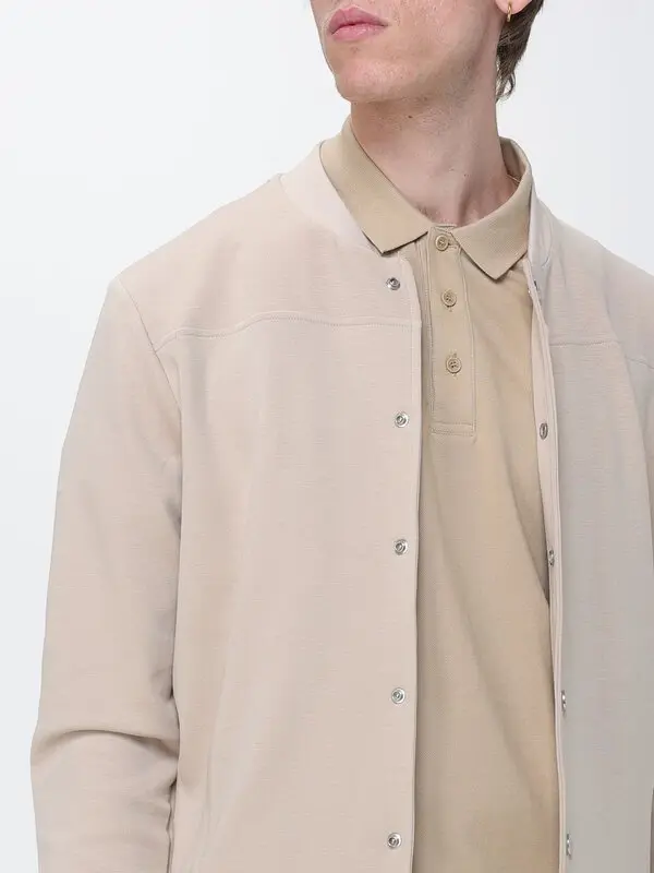 HESKIMO Supima Cotton Bomber Jacket With Drawstring Hood - Beige