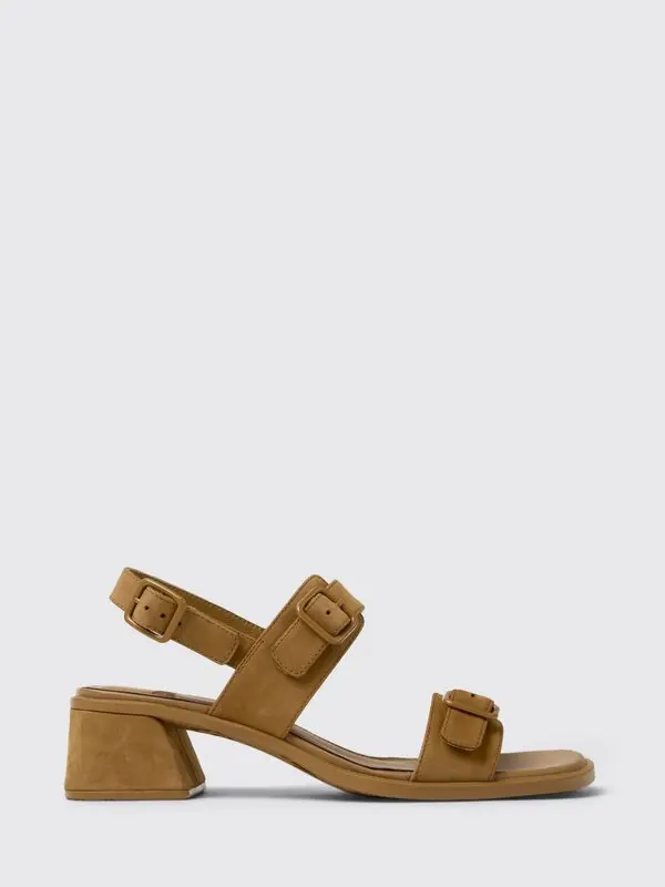 Camper Kora Suede Heeled Sandals - Brown