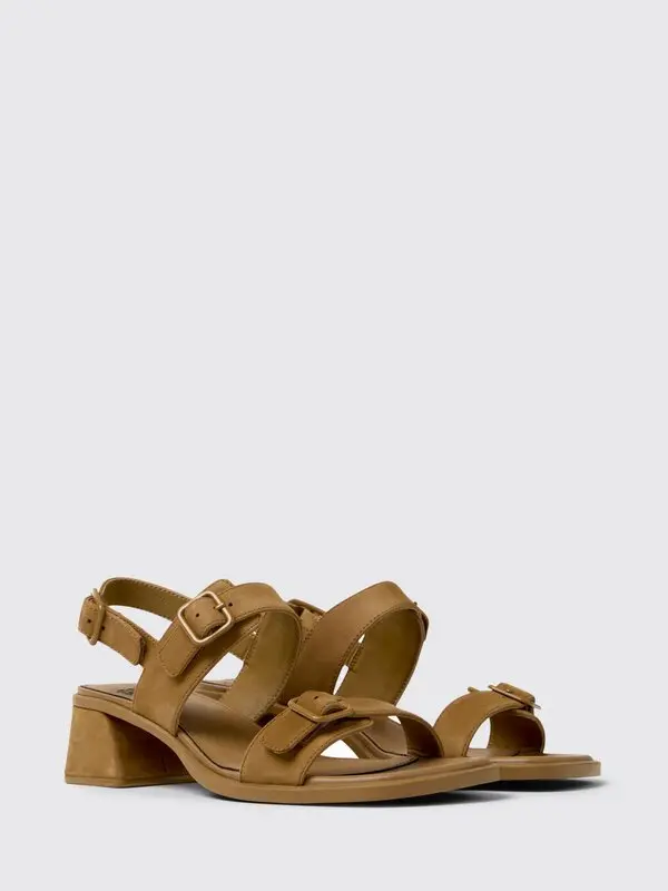 Camper Kora Suede Heeled Sandals - Brown