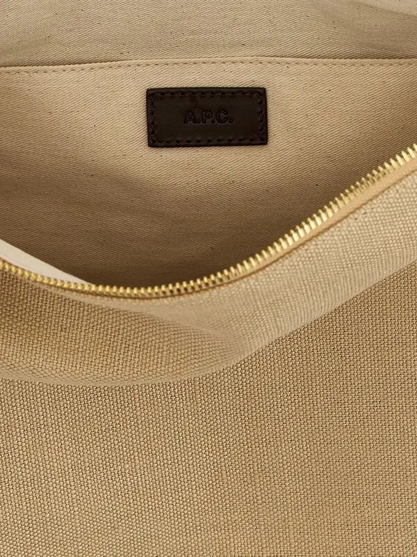 A.p.c. Vera Linen Shoulder Bag - Beige