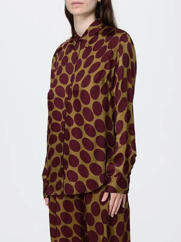 Dries Van Noten Polka Dot Long Sleeve Shirt - Camel