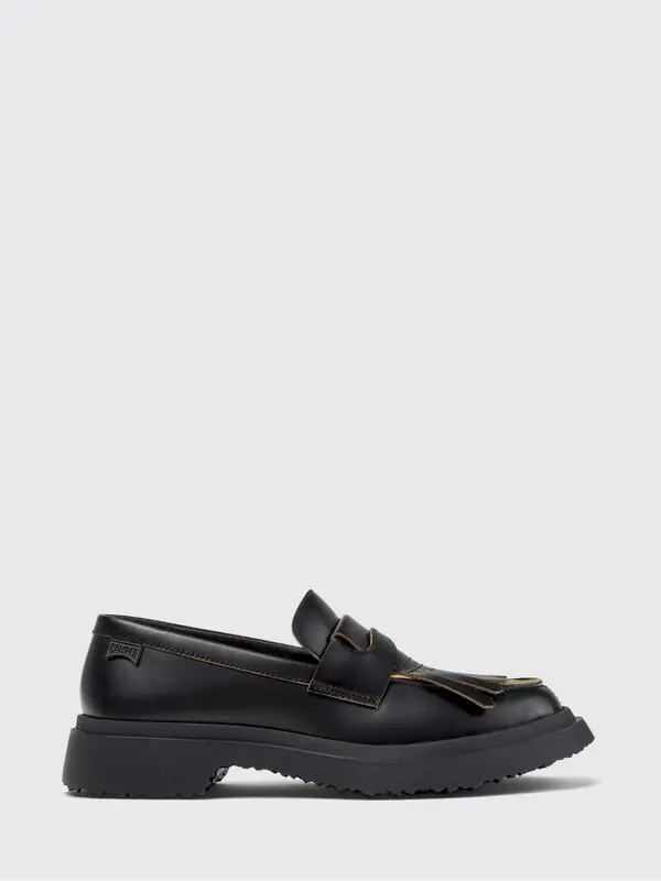 Camper Leather Loafers With Fringe And Tassels - Black