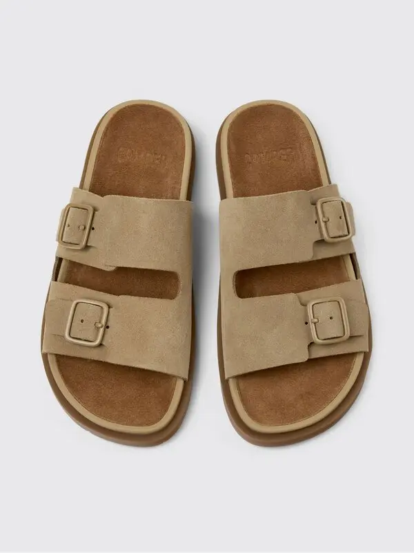 Camper Lluc Suede Sandals With Buckle Closure - Brown