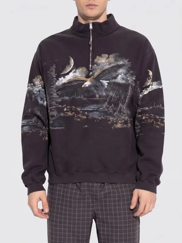 ROA Quarter Zip Sweatshirt With Graphic Print