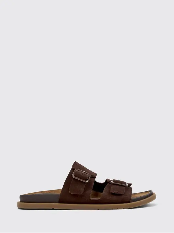 Camper Lluc Suede Sandals With Buckle Detail - Brown