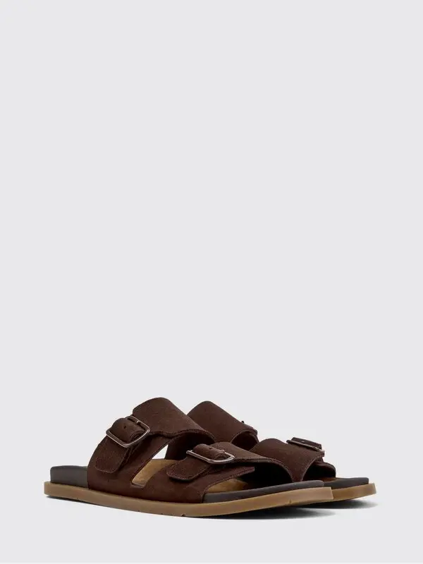 Camper Lluc Suede Sandals With Buckle Detail - Brown