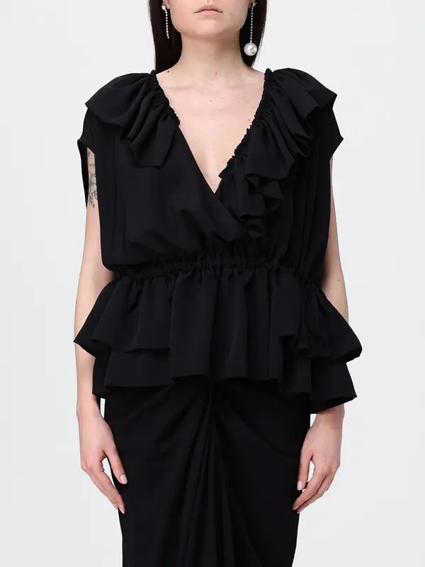 Dries Van Noten Ruffle Trimmed Top - Black