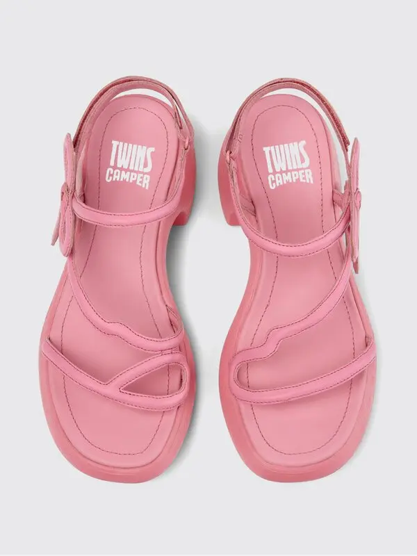 Camper Slingback Sandals With Bow Detail - Pink