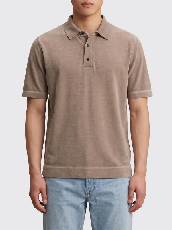 C.P. COMPANY Short Sleeve Polo Shirt - Grey