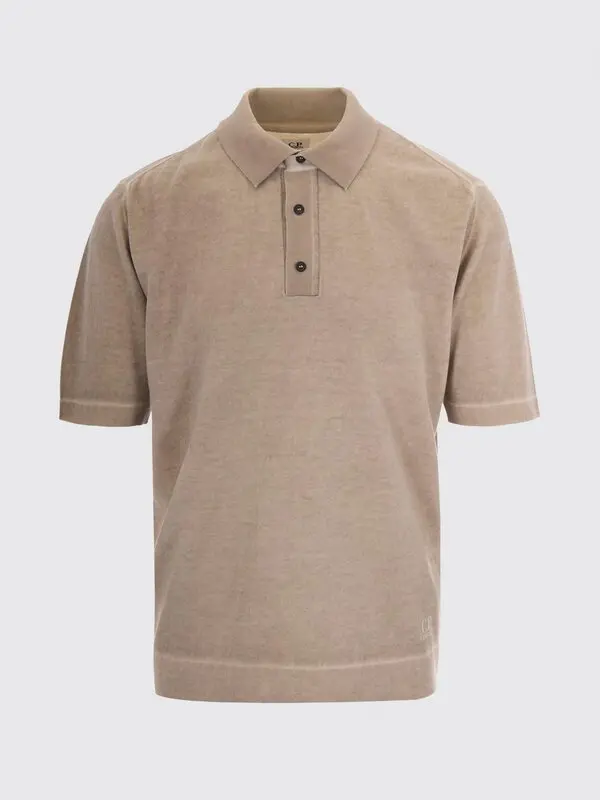 C.P. COMPANY Short Sleeve Polo Shirt - Grey
