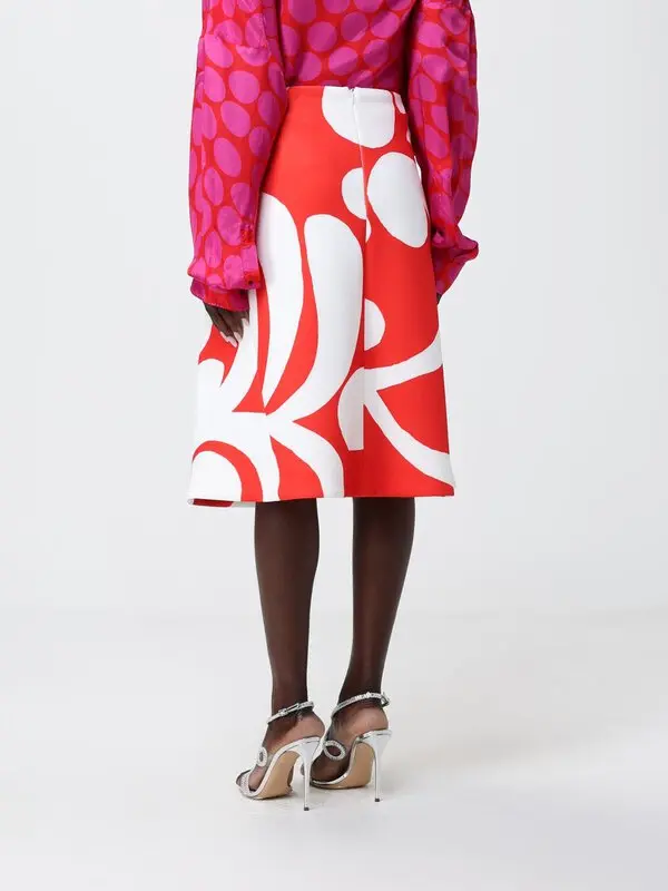 Dries Van Noten Printed Polyester Midi Skirt