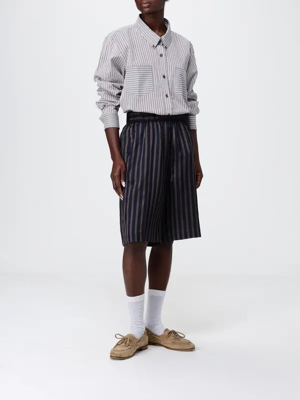 Dries Van Noten Striped Cupro Shorts