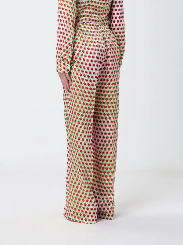 Dries Van Noten Polka Dot Wide Leg Trousers - Ecru