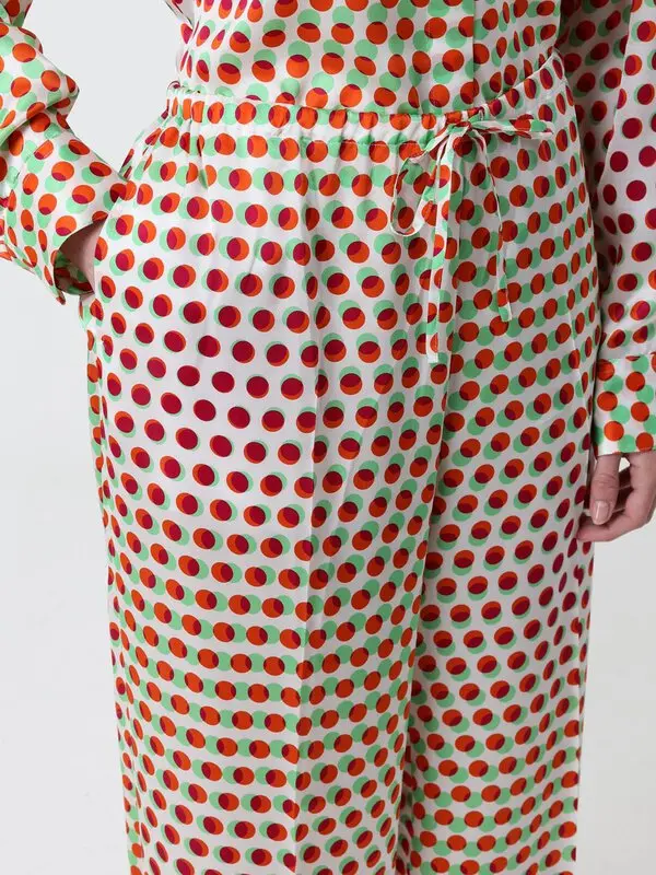 Dries Van Noten Polka Dot Print Silk Palazzo Trousers - Ecru