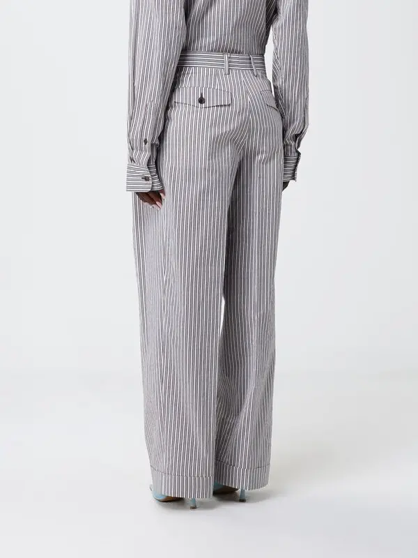 Dries Van Noten Striped Cotton And Silk Wide Leg Trousers