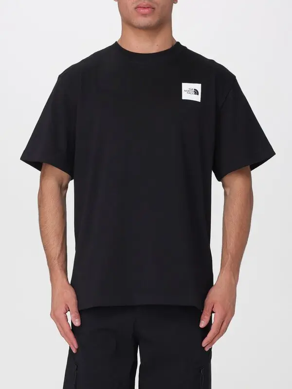 The North Face Cotton T-shirt With Graphic Print And Contrast Logo - Black