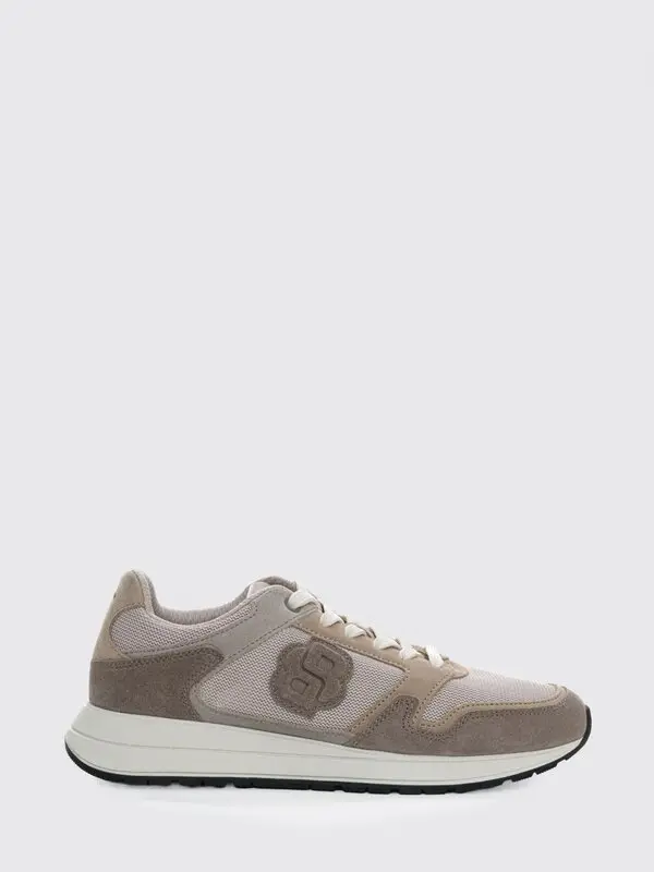 BOSS Mesh And Suede Lace-up Sneakers - Beige