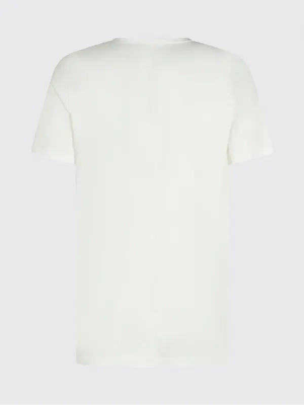 Rick Owens Slim Fit Cotton T-shirt With Contrasting Graphic Print - Milk