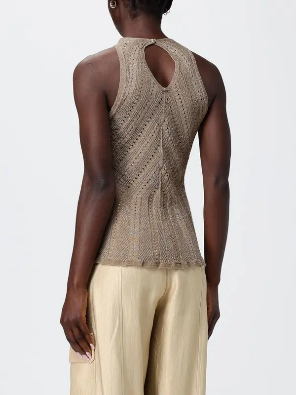 TWINSET Sleeveless Knit Top With Keyhole Detail - Green